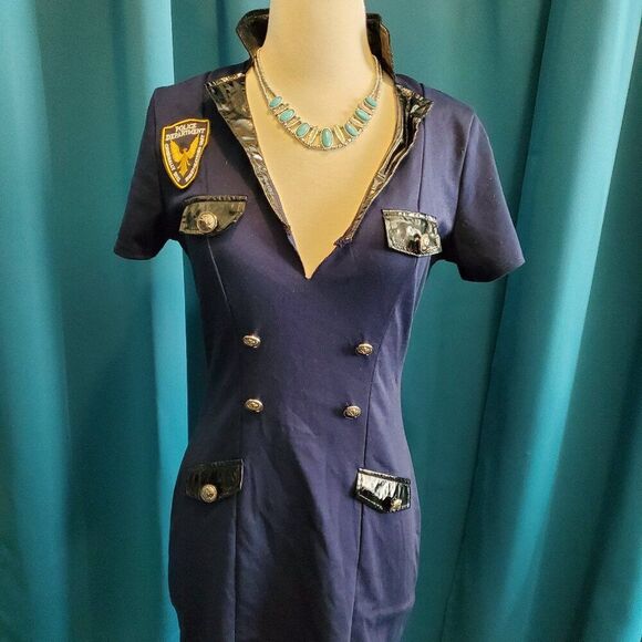 Spirit | Dresses | Police Halloween Costume Stretchy Mini Dress Small ...